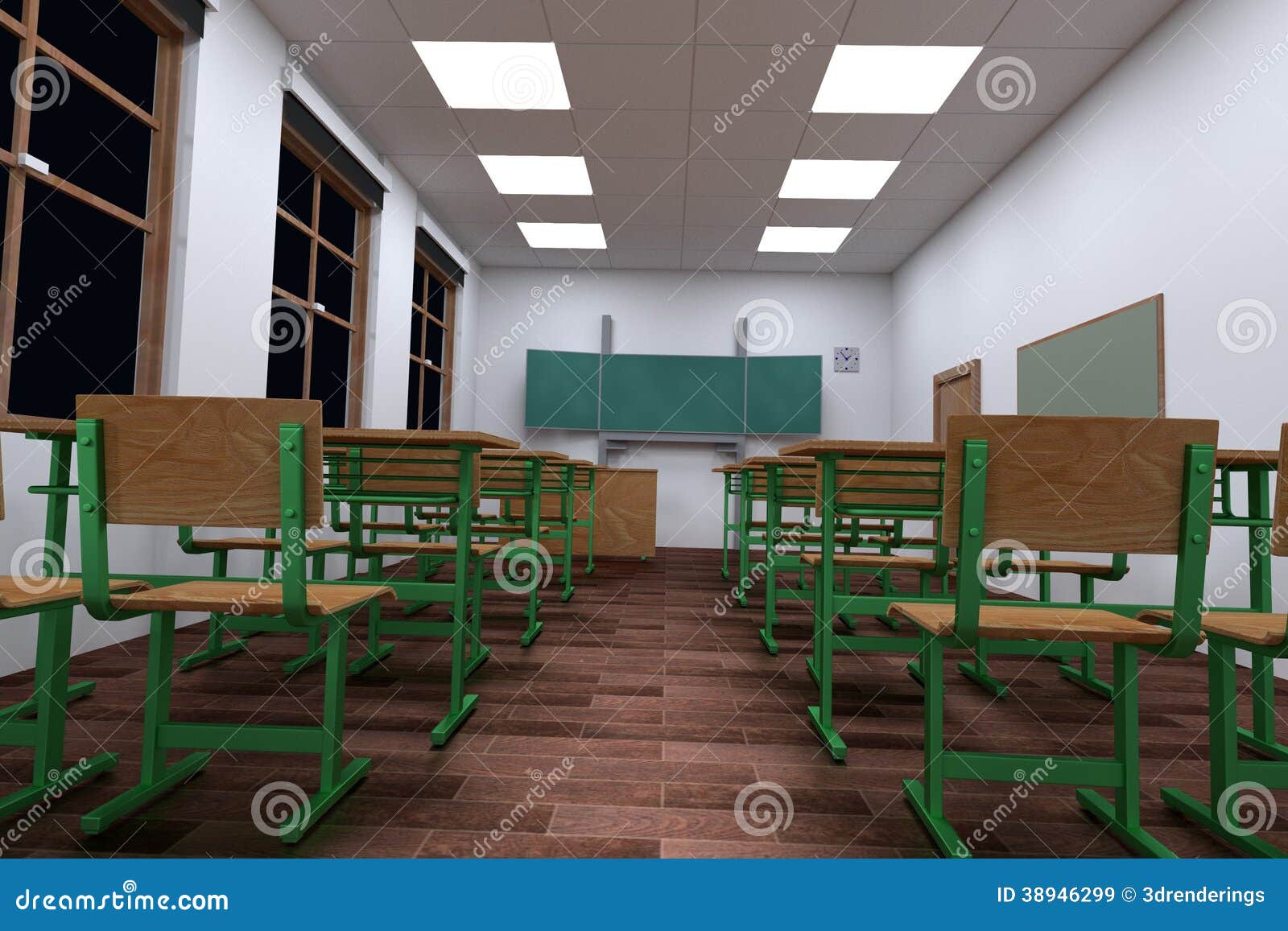 3d render of classroom stock illustration. Illustration of model - 38946299