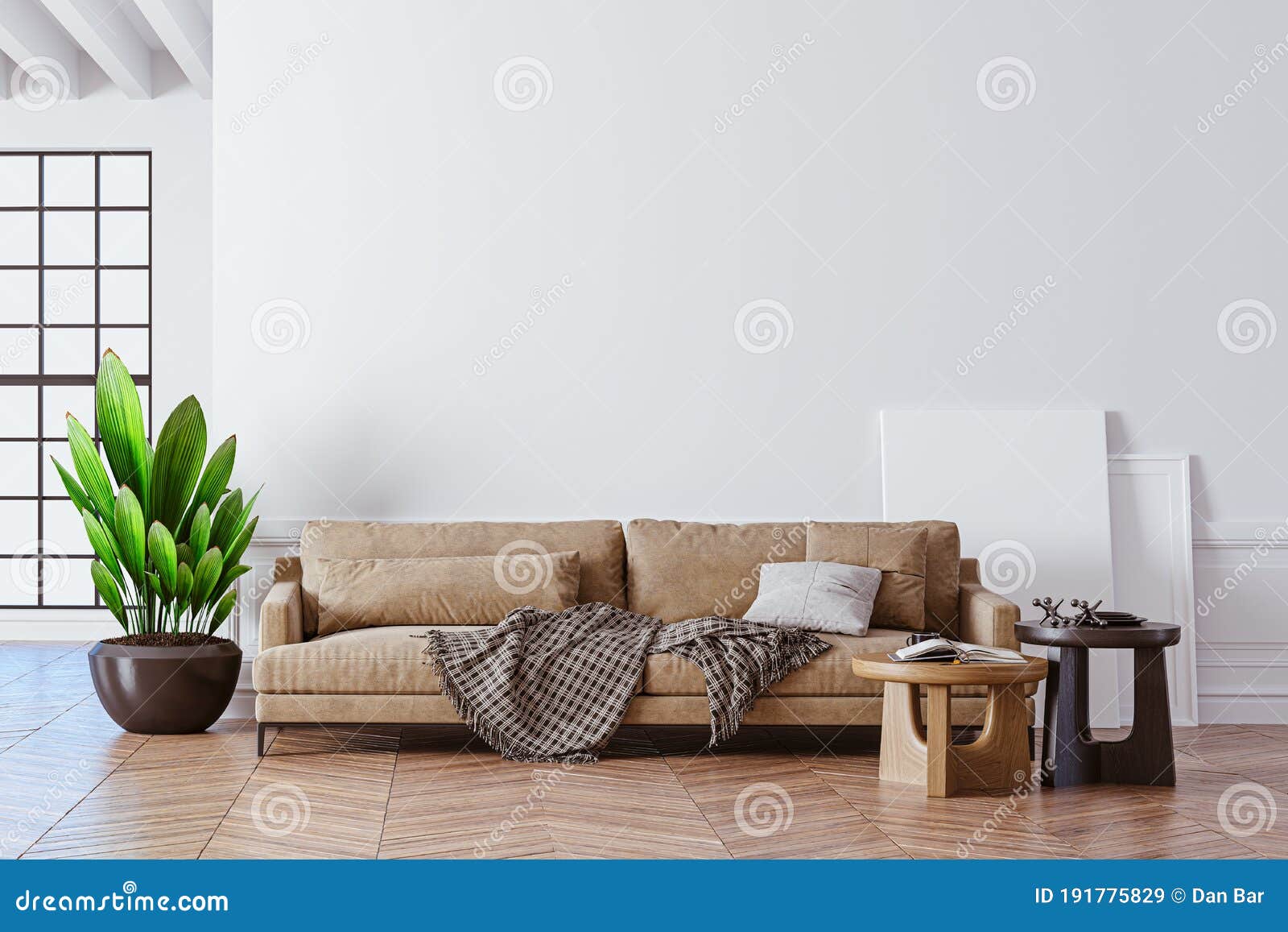 3d Render of Clean Interior with Stock Illustration - Illustration of ...