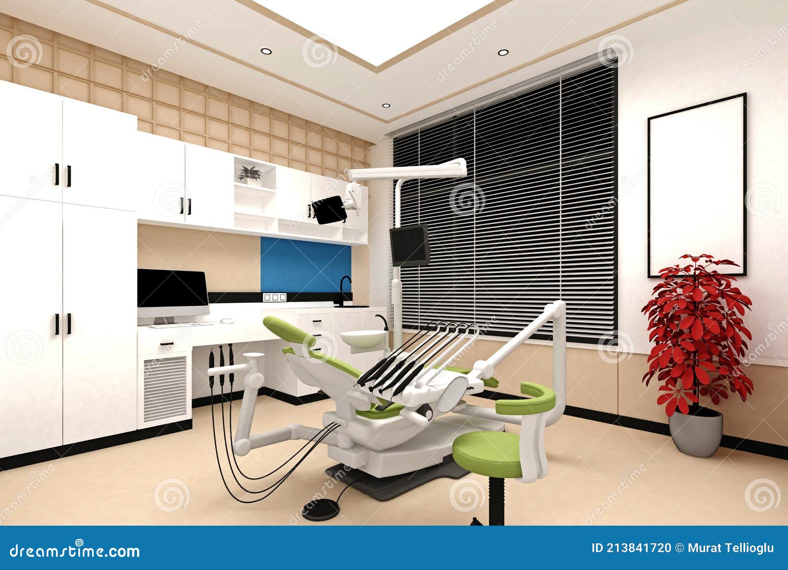 3d Render of Clinic Consulting Room Stock Illustration - Illustration ...