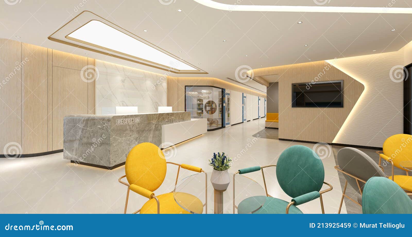 3d Render of Clinic Interior Stock Illustration - Illustration of ...