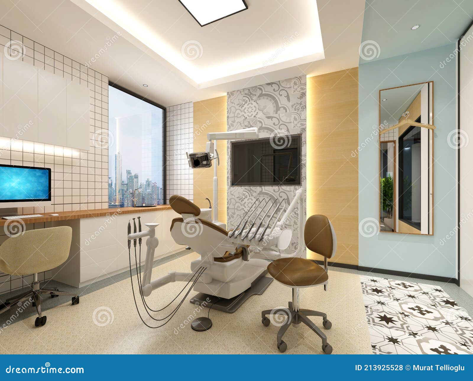 3d Render of Clinic Interior Stock Illustration - Illustration of ...