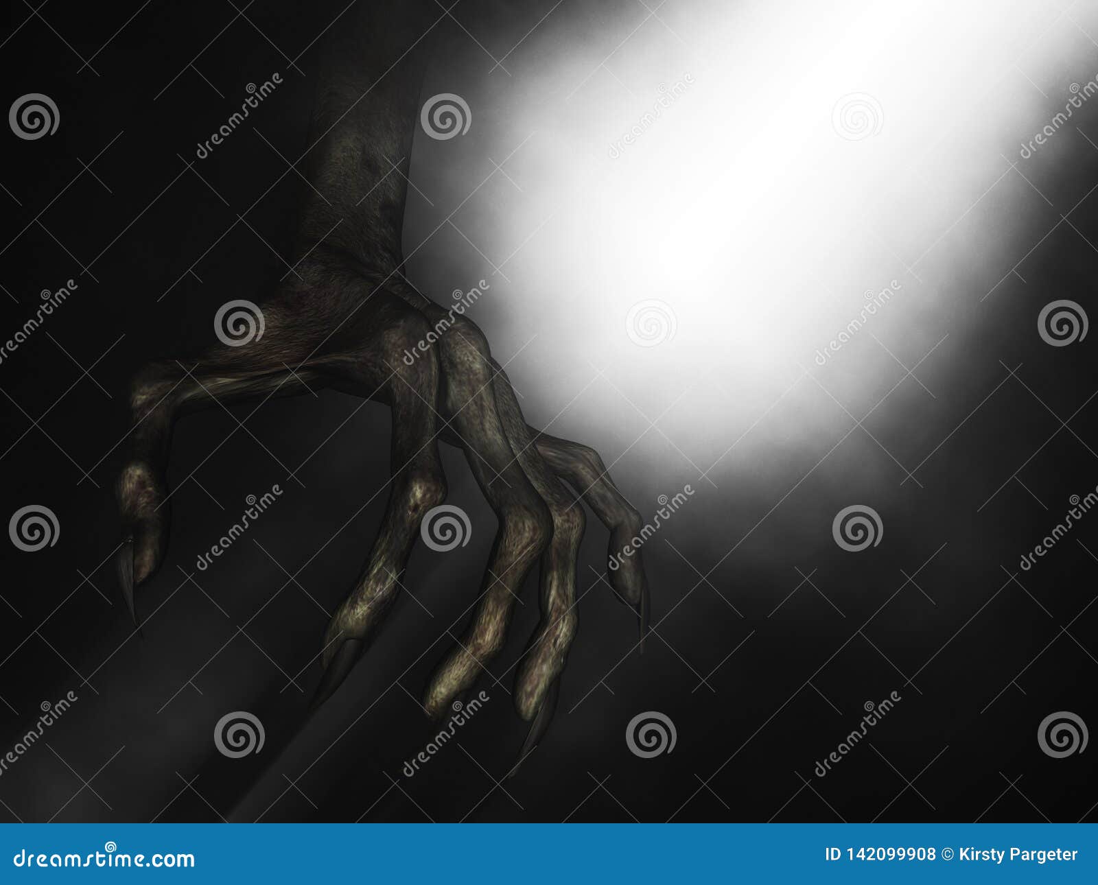 3D Close Up of Demonic Hand with Claws Stock Illustration ...