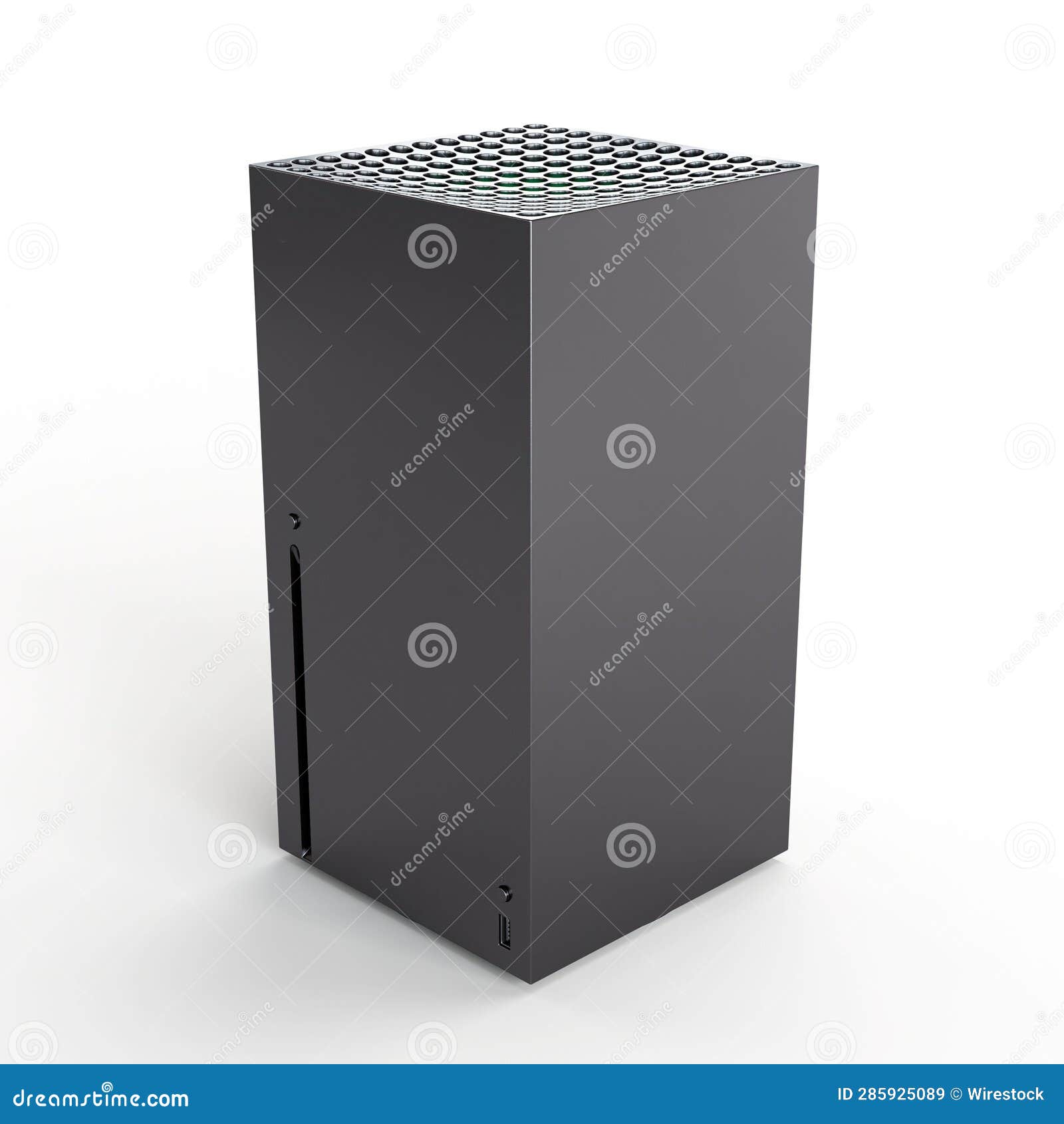 3D Render of a Close-up of a Small Black Box, Placed on a Plain White ...