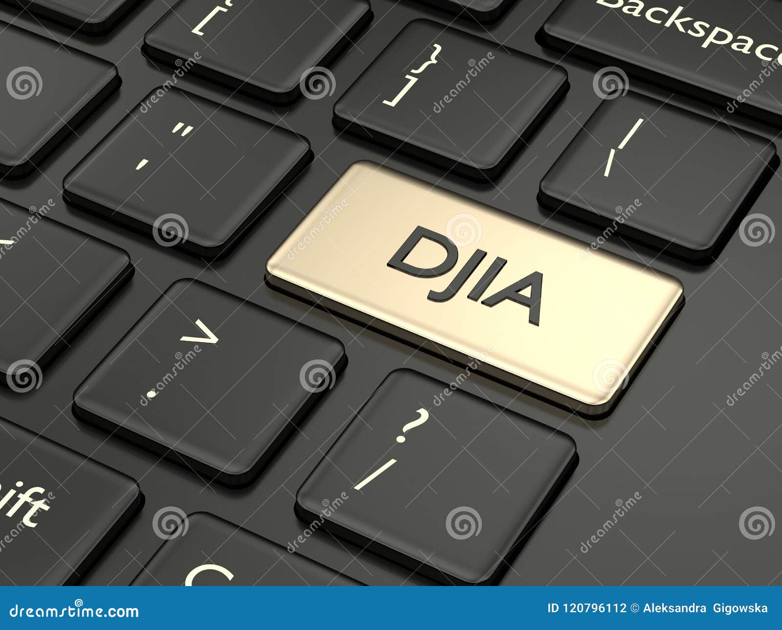 3d Render of Computer Keyboard with DJIA Index Button Editorial ...