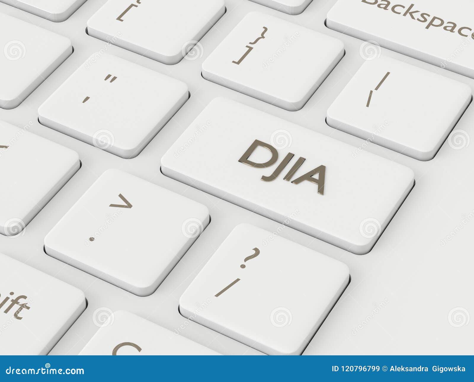 3d Render of Computer Keyboard with DJIA Index Button Stock Image ...
