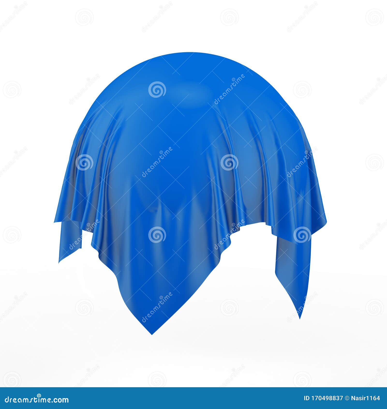 3d Render of Cloth Fall on Ball Sphere Stock Illustration ...