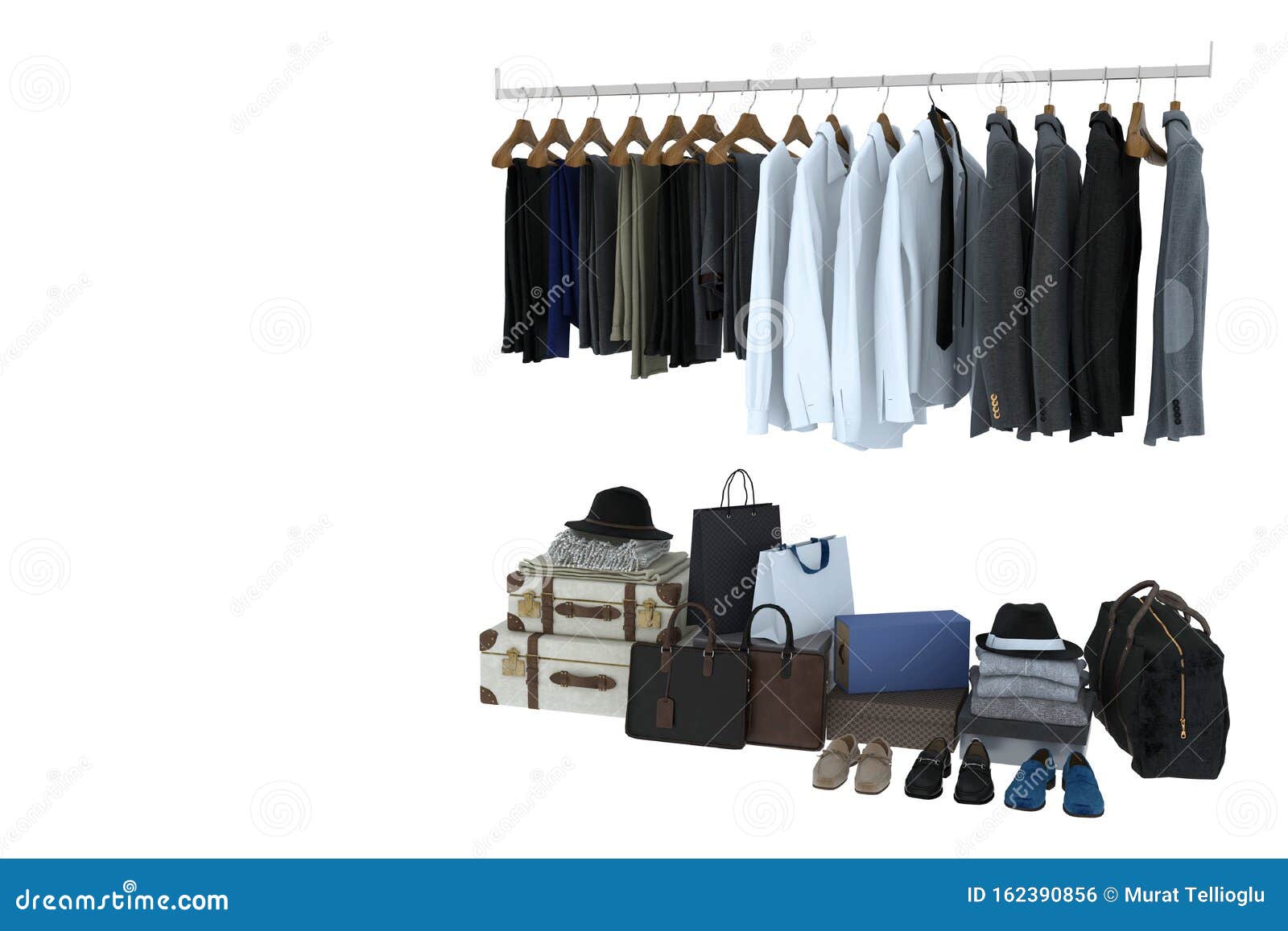3d Render Of Clothes Rack Stock Photo | CartoonDealer.com #36690522