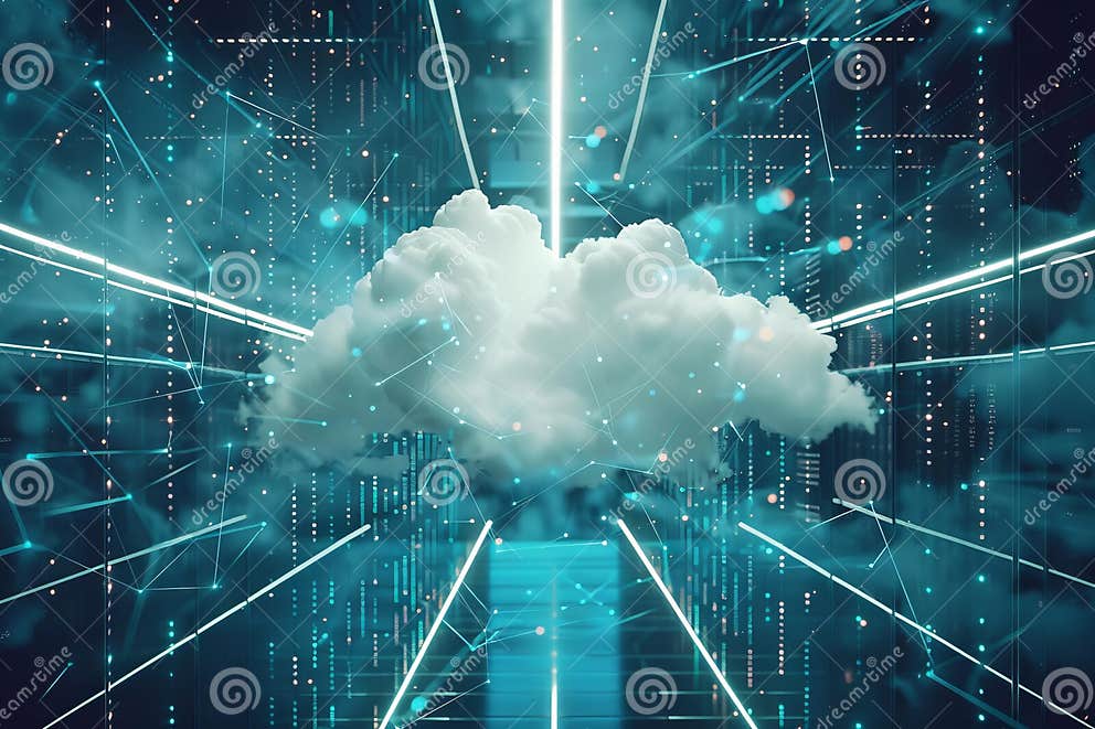Futuristic Cloud Computing Concept with Digital Network Stock ...