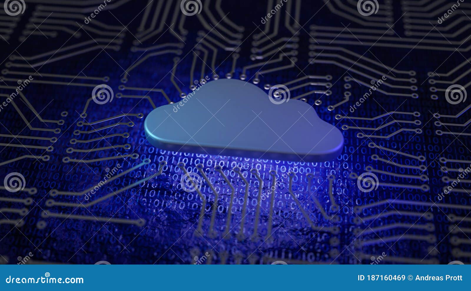 Cloud Computing Concept. a Cloud Shape in a Circuit Board Design ...