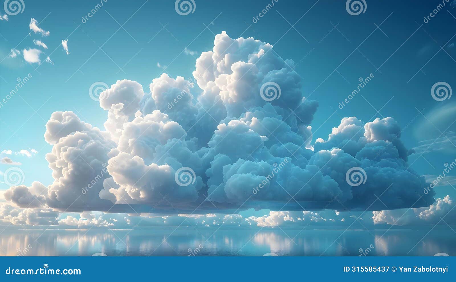 3D Render of Cloud Storage Technology on Blue Background. Concept 3D ...