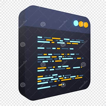 3d Render Coding Icon. Coding Screen 3d Rendering. Programming with ...