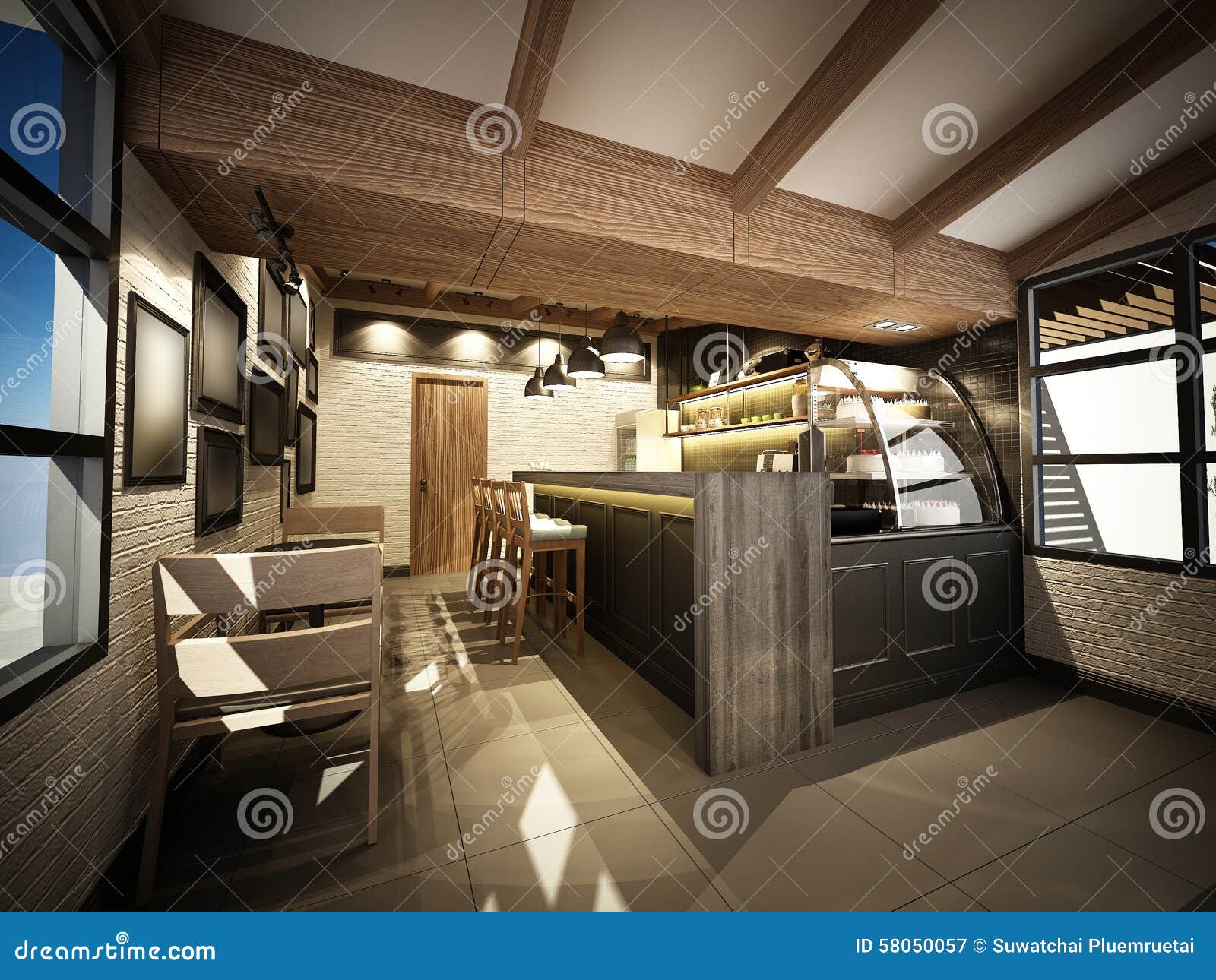 3d Render of Coffee Shop ,3dwire Frame Render Stock Image - Image of ...