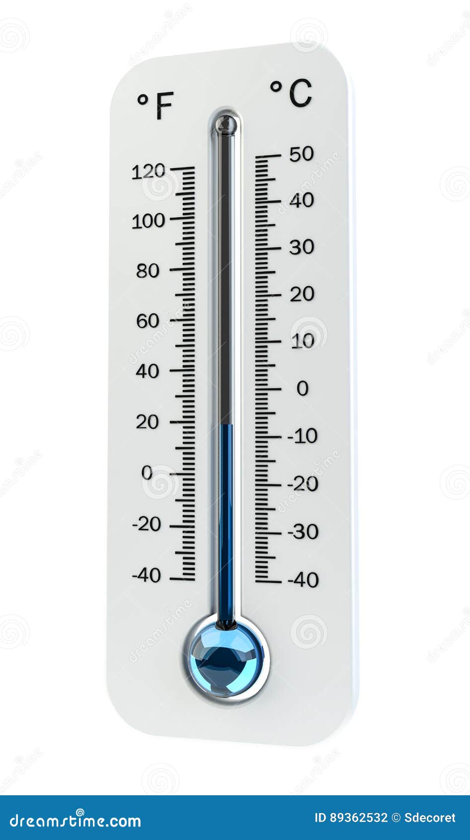 3D Render Cold White Thermometer Indicating Low Temperature Stock ...
