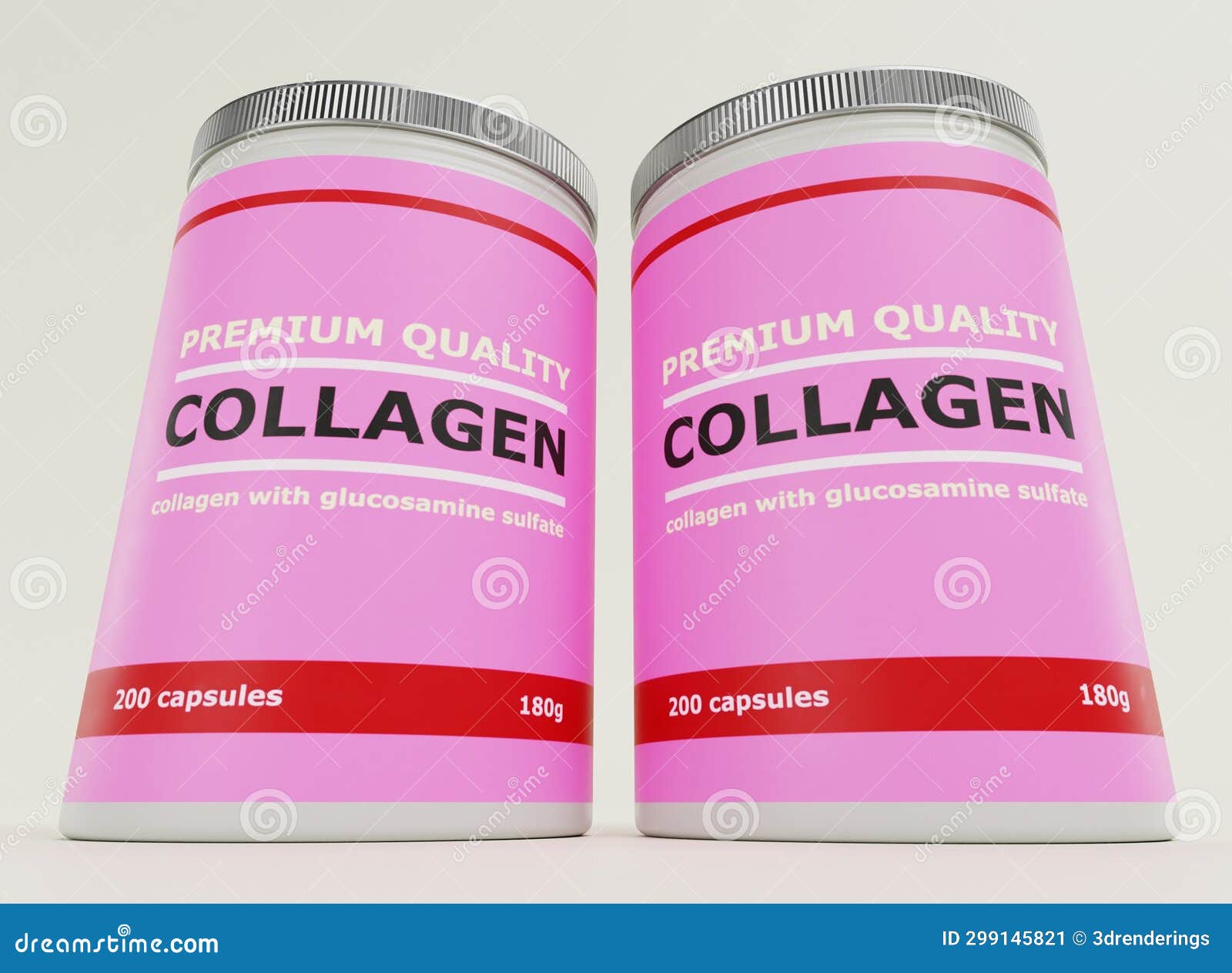 3D Render of Collagen stock illustration. Illustration of container - 299145821