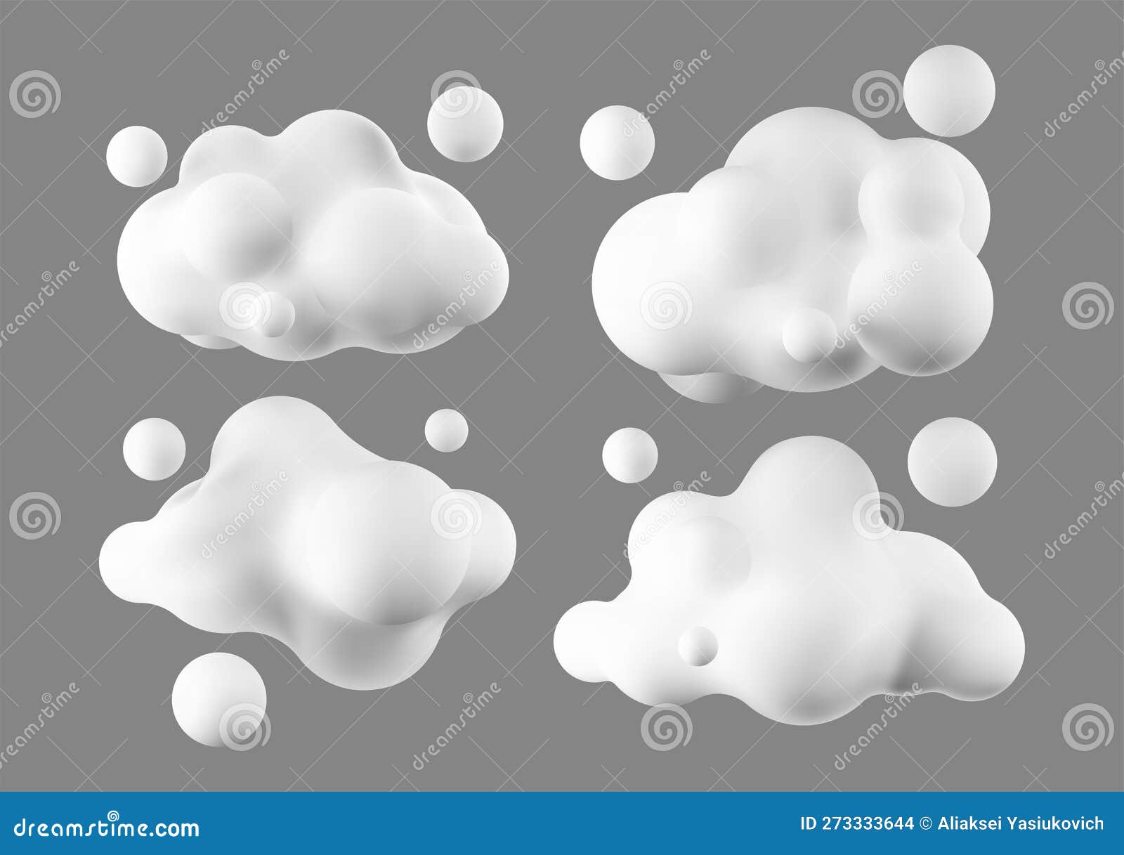 Clouds 3d vector set. stock vector. Illustration of nature - 273333644