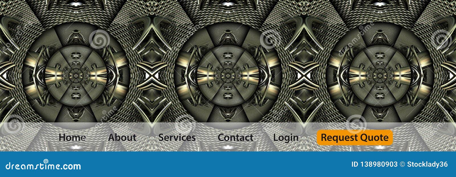 3D Render Collection of Wide Abstract Web Headers Stock Illustration ...