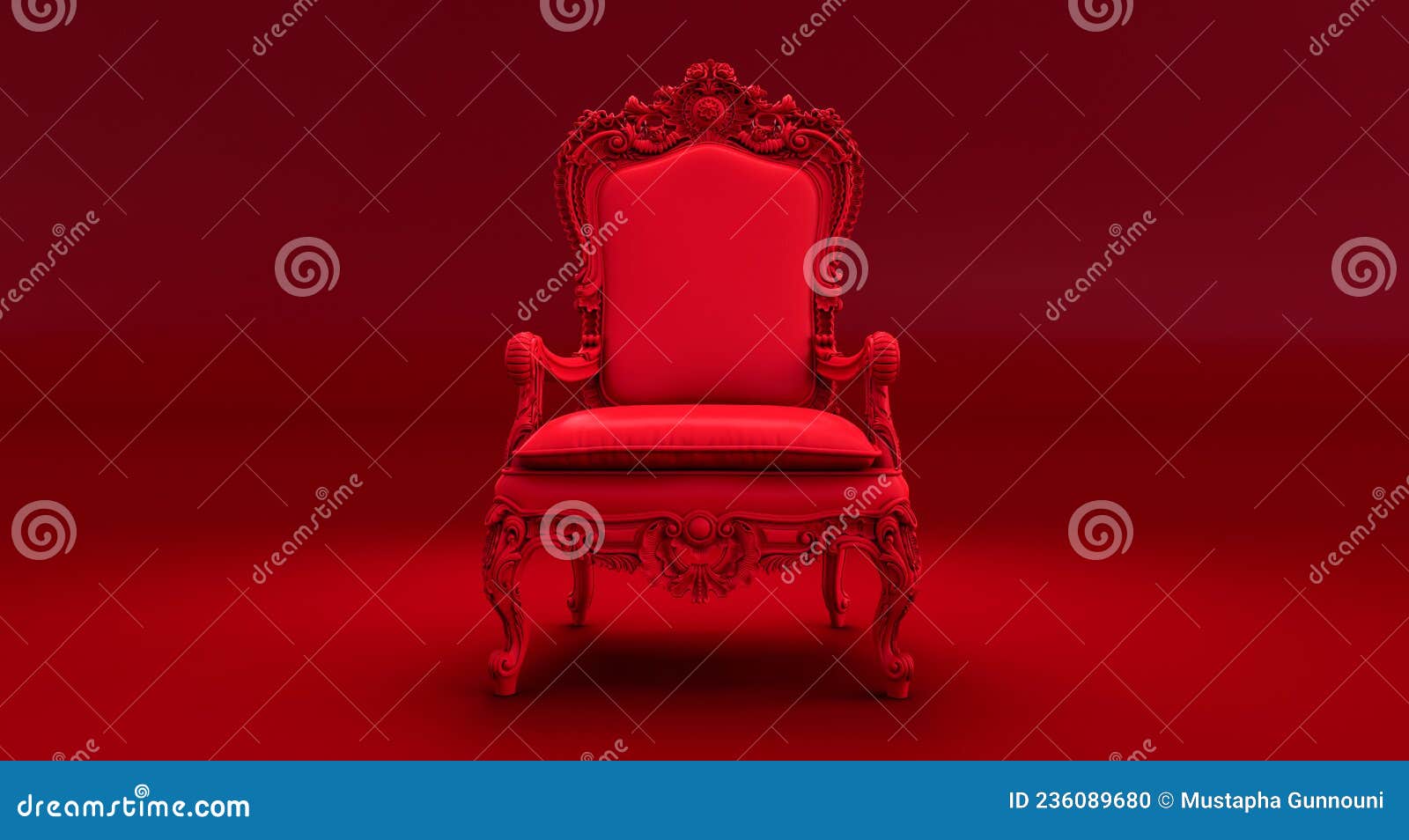 Colored Red Throne, Royal Throne Stock Illustration - Illustration of ...
