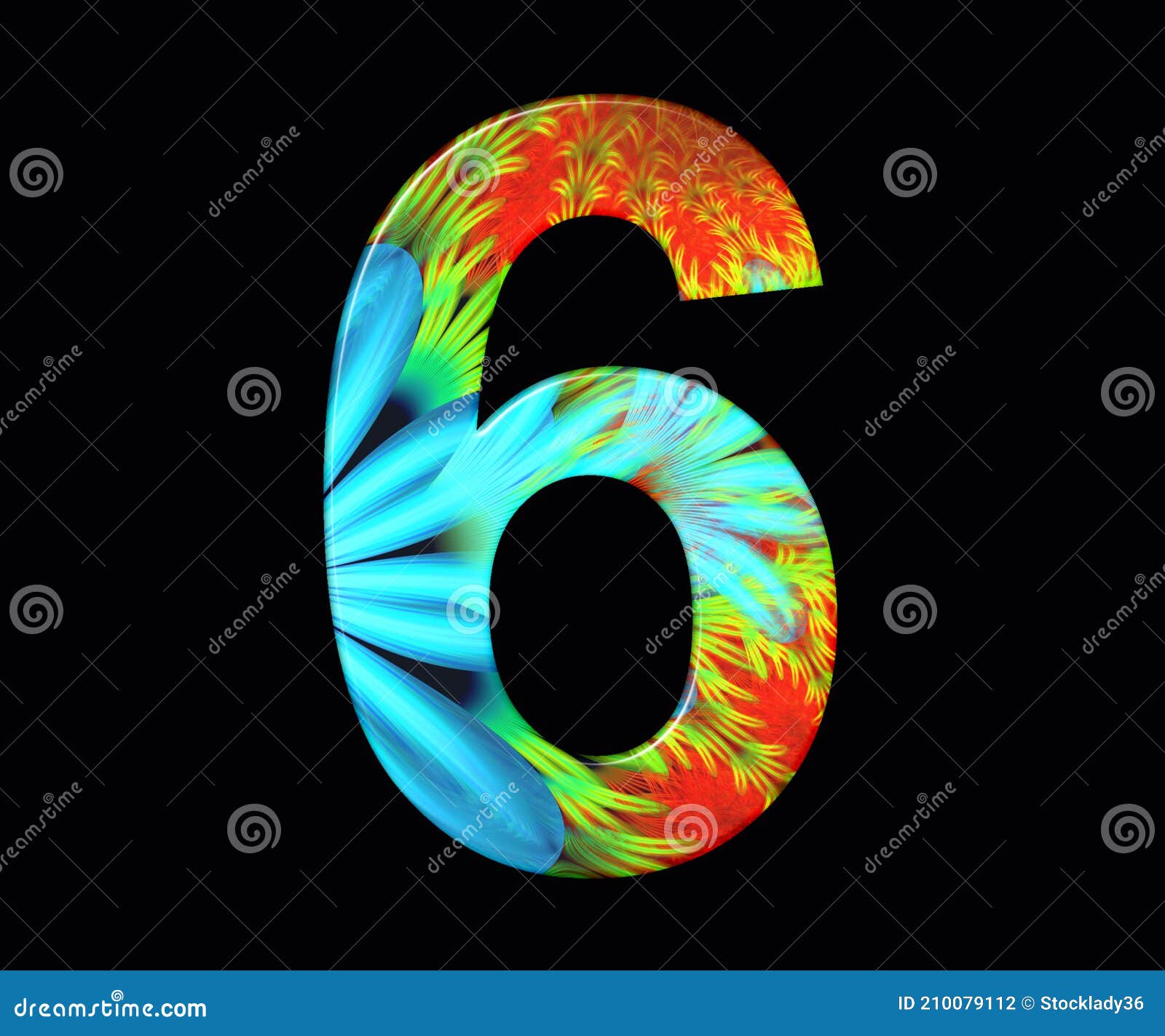 3D Render of Colorful Fractal Number Stock Illustration - Illustration ...