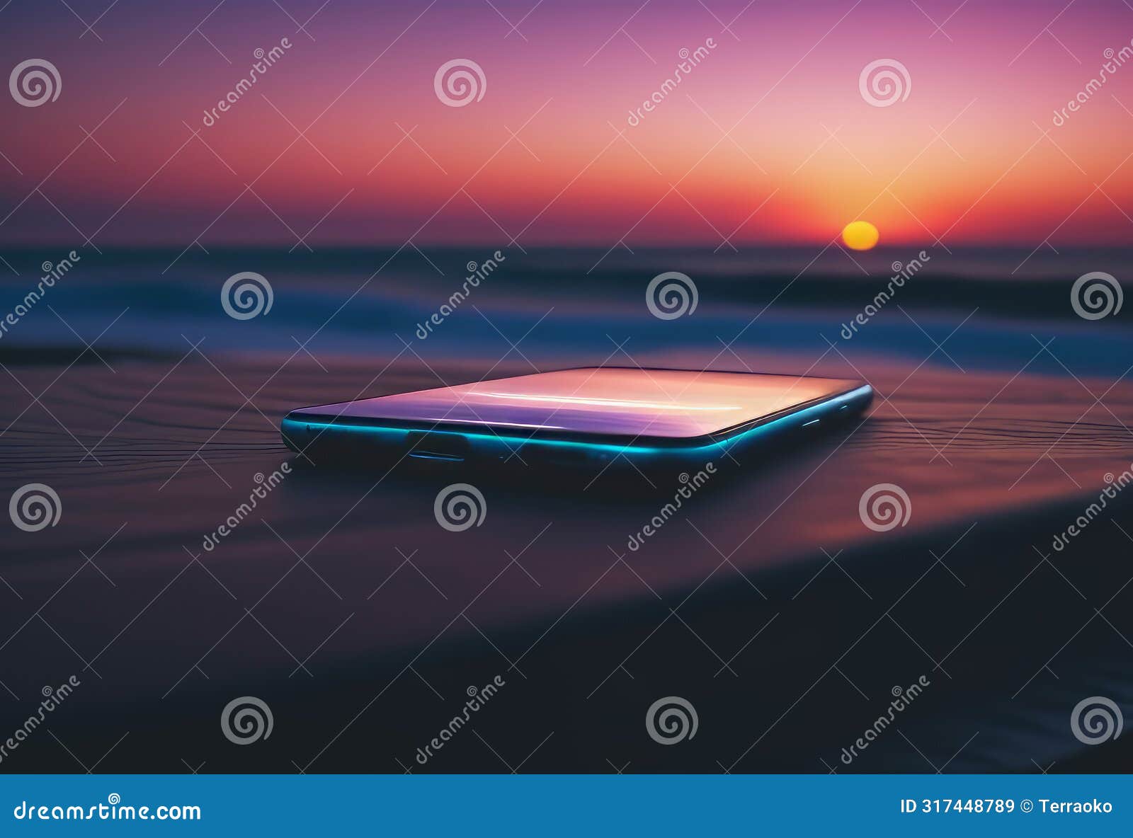 3d Render, Colorful Neon Ring Glowing Inside a Thundercloud on a Dark ...