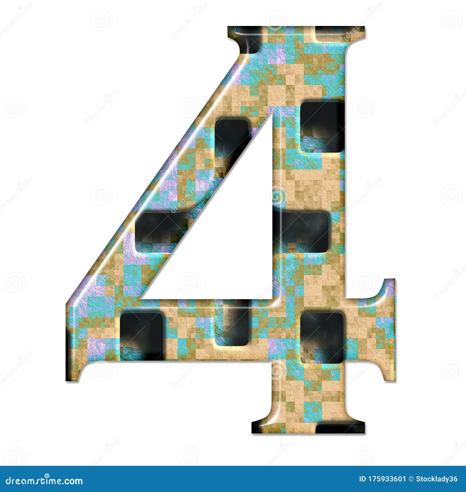 3D Render of Composite Material Numbers Stock Illustration ...