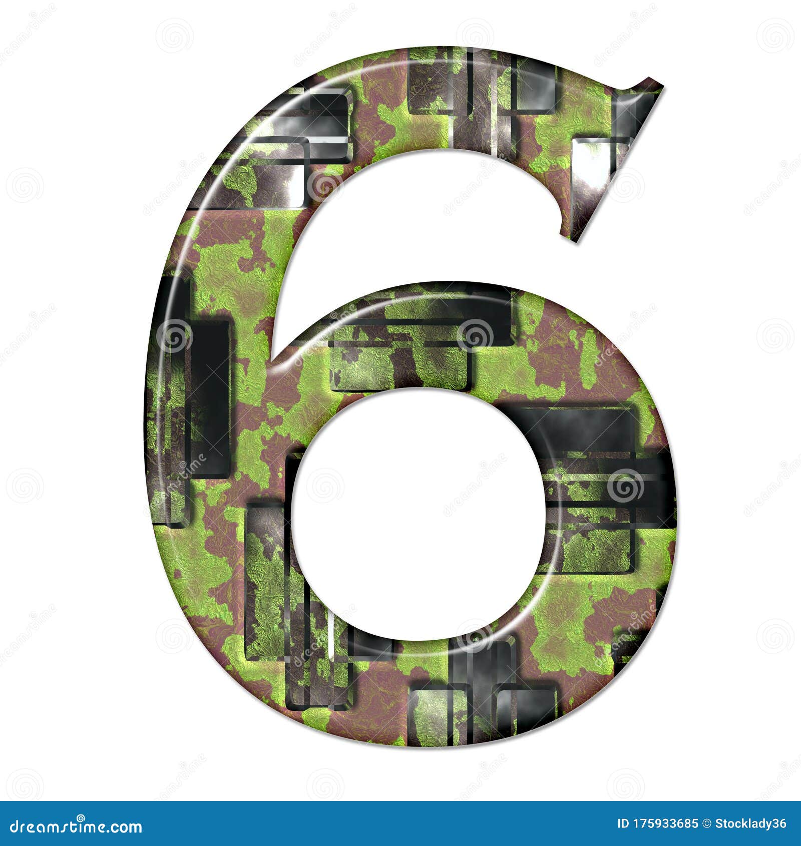 3D Render of Composite Material Numbers Stock Illustration ...