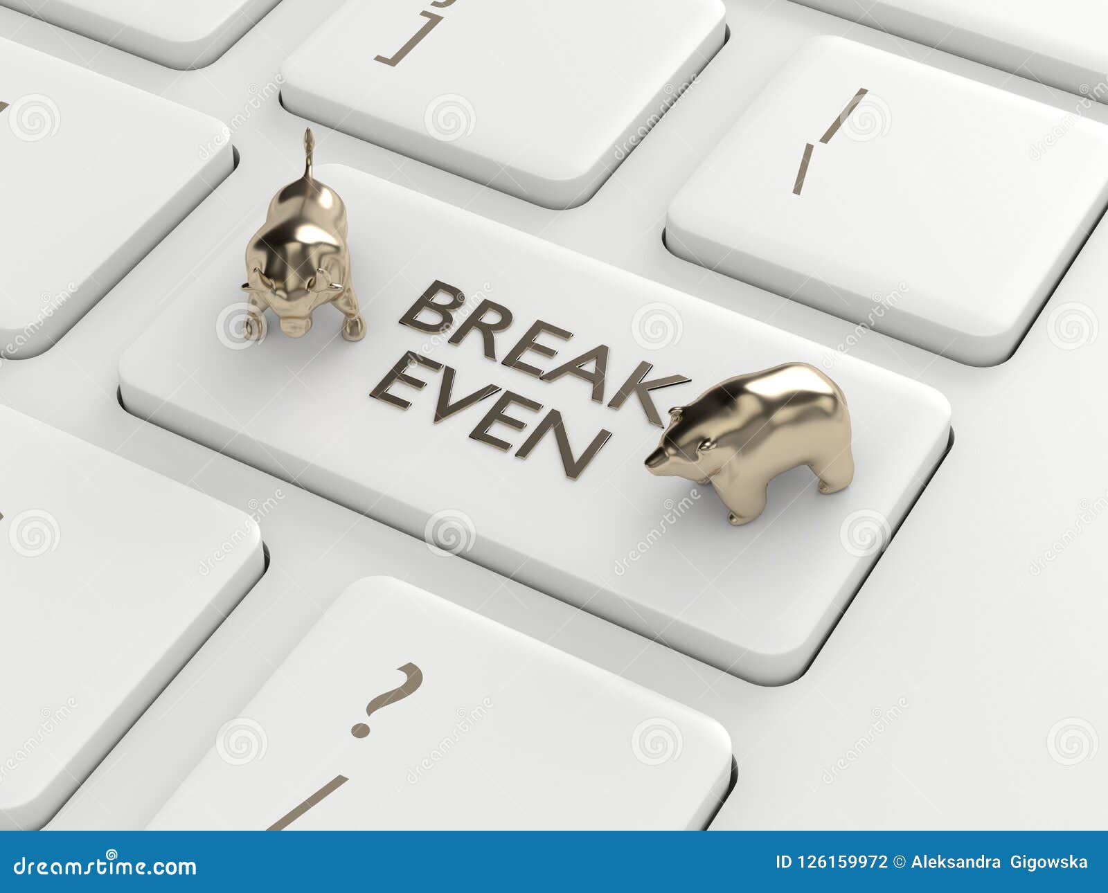 3d Render of Computer Keyboard with BREAK EVEN Button Stock ...