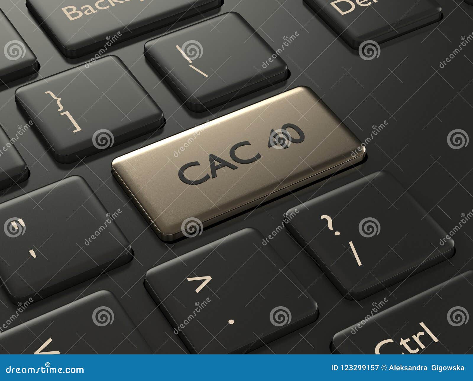 3d Render of Computer Keyboard with CAC 40 Index Button Stock ...