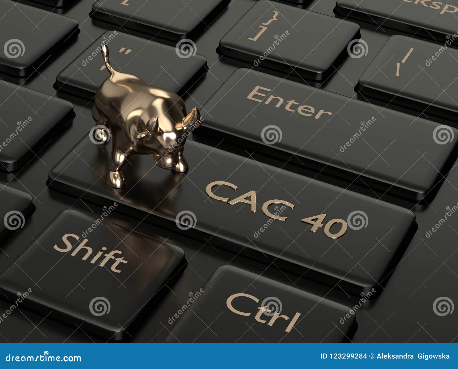 3d Render of Computer Keyboard with CAC 40 Index Button Stock ...
