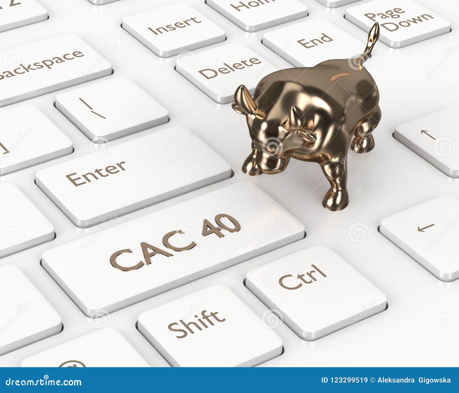 3d Render of Computer Keyboard with CAC 40 Index Button Stock ...
