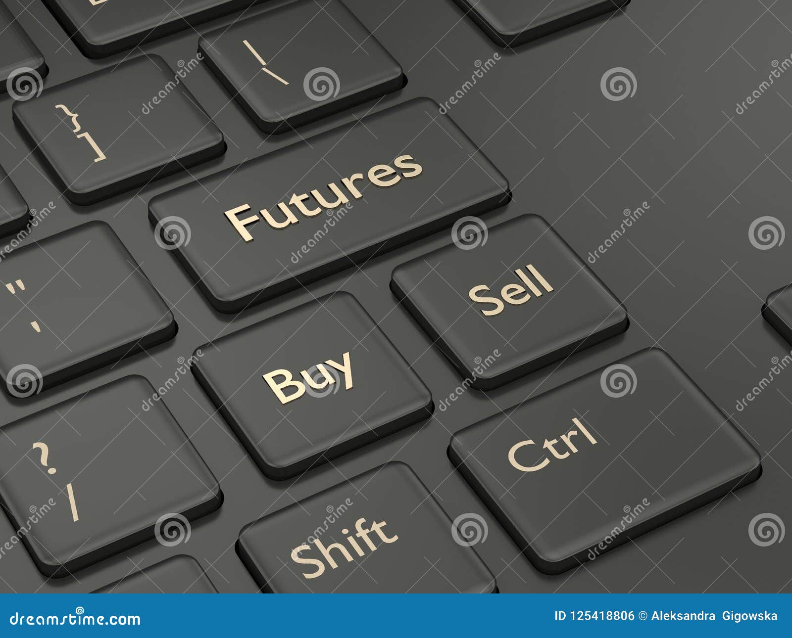 3d Render of Computer Keyboard with FUTURES Button Stock Illustration ...