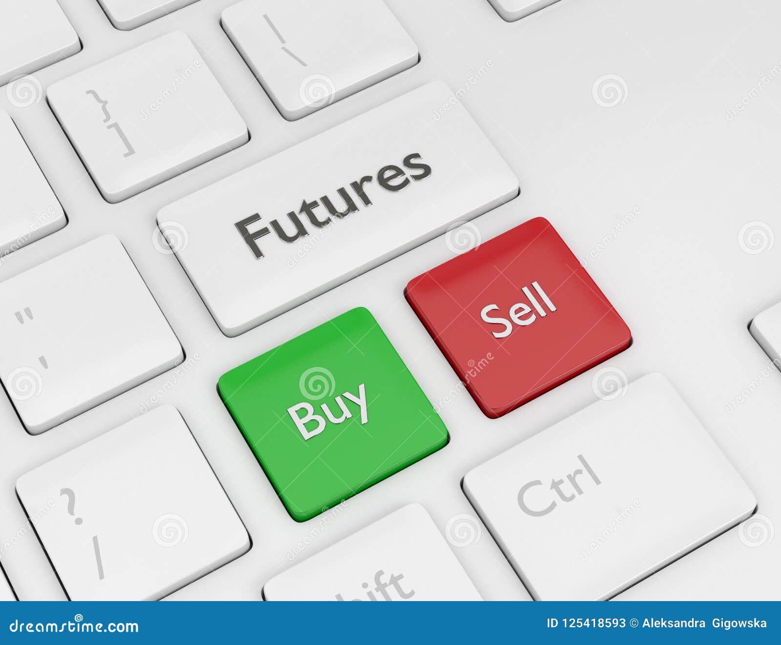 3d Render of Computer Keyboard with FUTURES Button Stock Illustration ...
