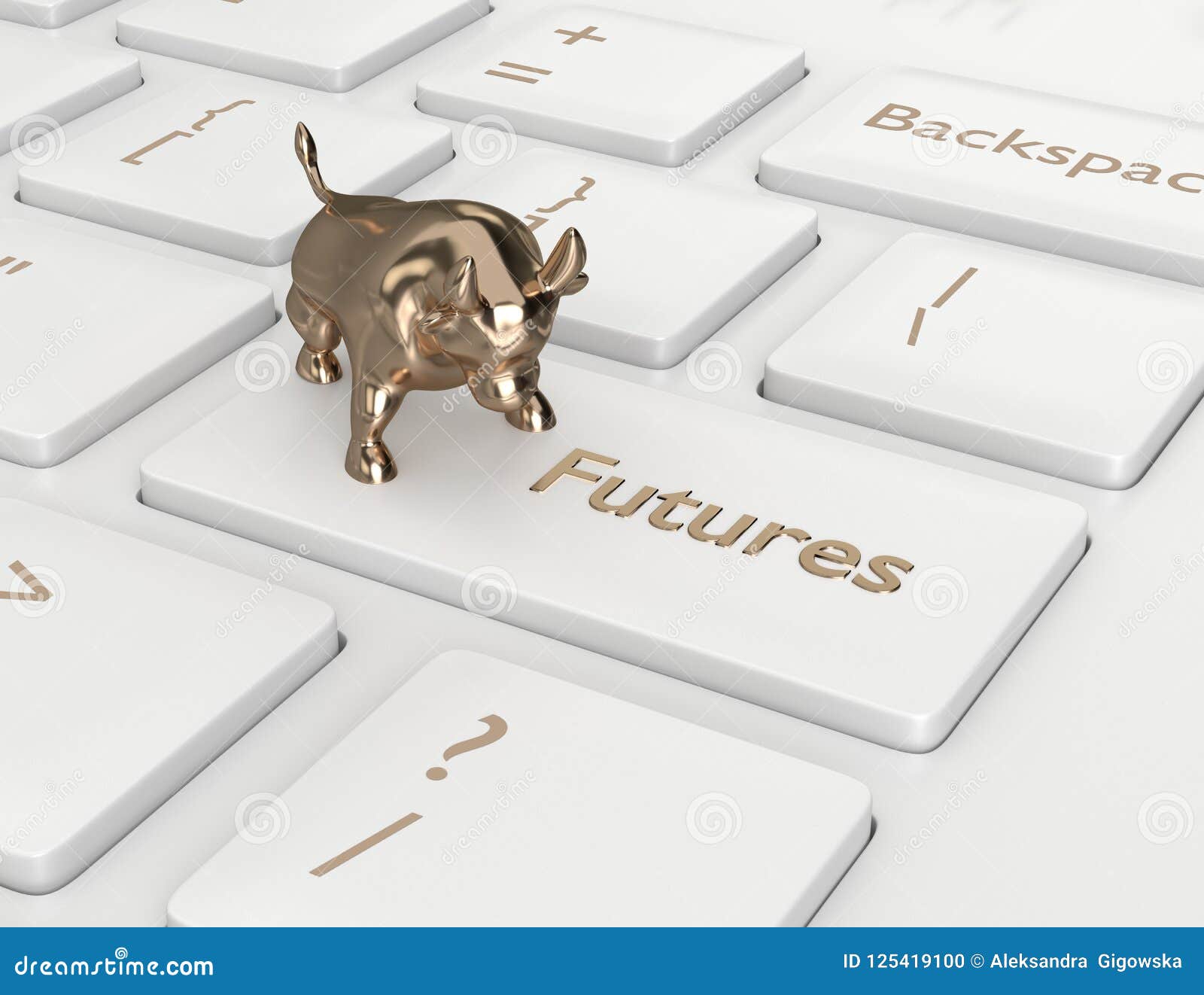 3d Render of Computer Keyboard with FUTURES Button Stock Illustration ...