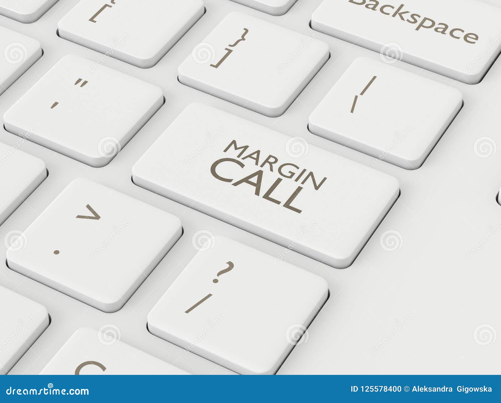 3d Render of Computer Keyboard with MARGIN CALL Button Stock ...