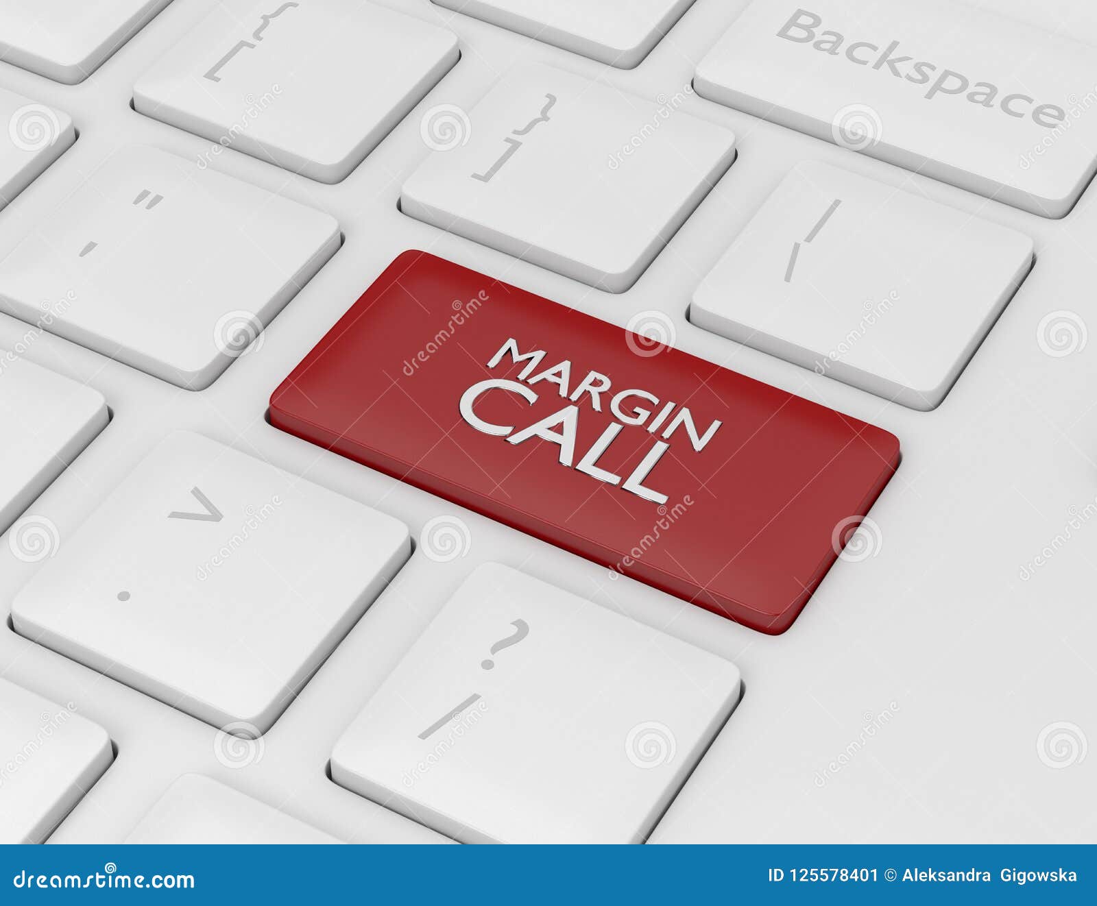 3d Render of Computer Keyboard with MARGIN CALL Button Stock ...