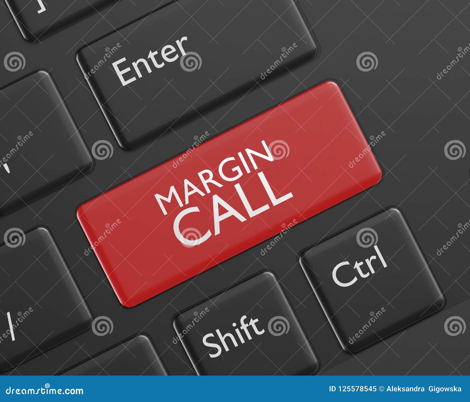 3d Render of Computer Keyboard with MARGIN CALL Button Stock ...