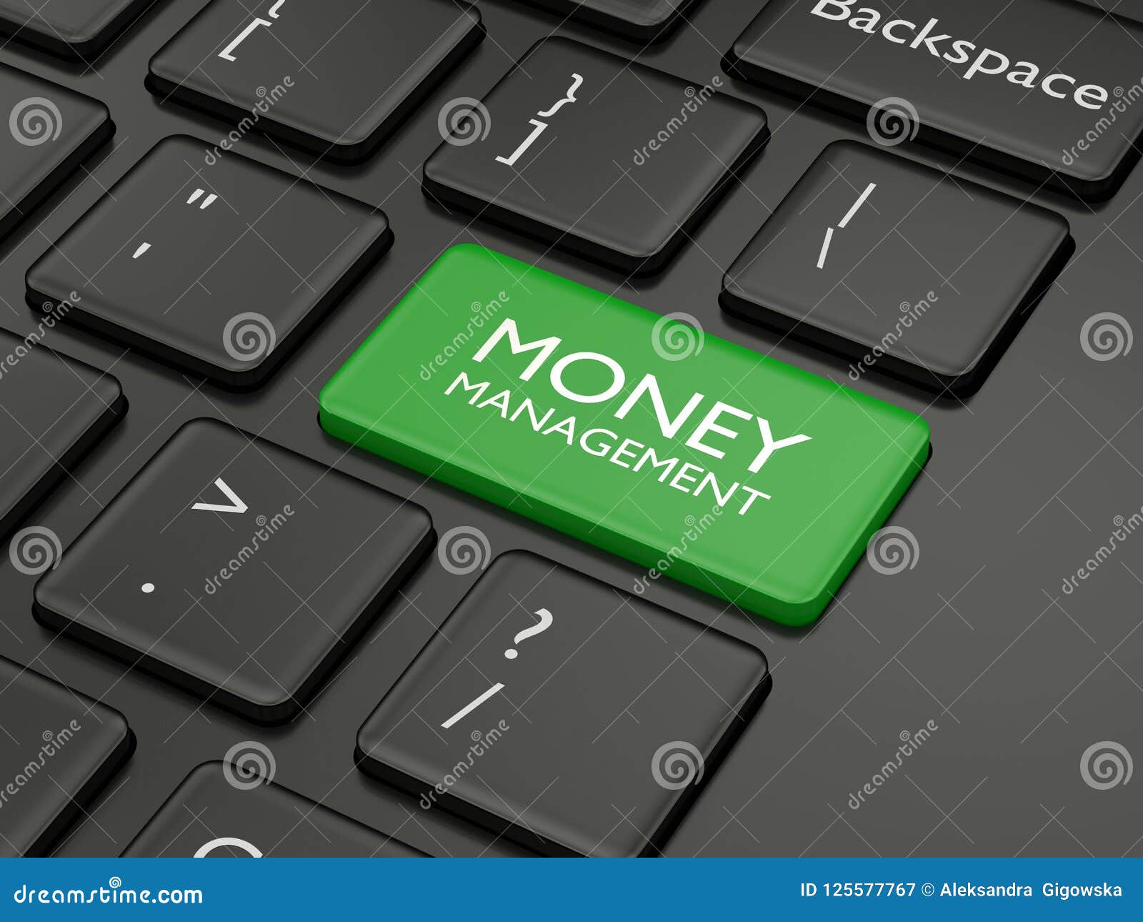 3d Render of Computer Keyboard with MONEY MANAGEMENT Button Stock ...