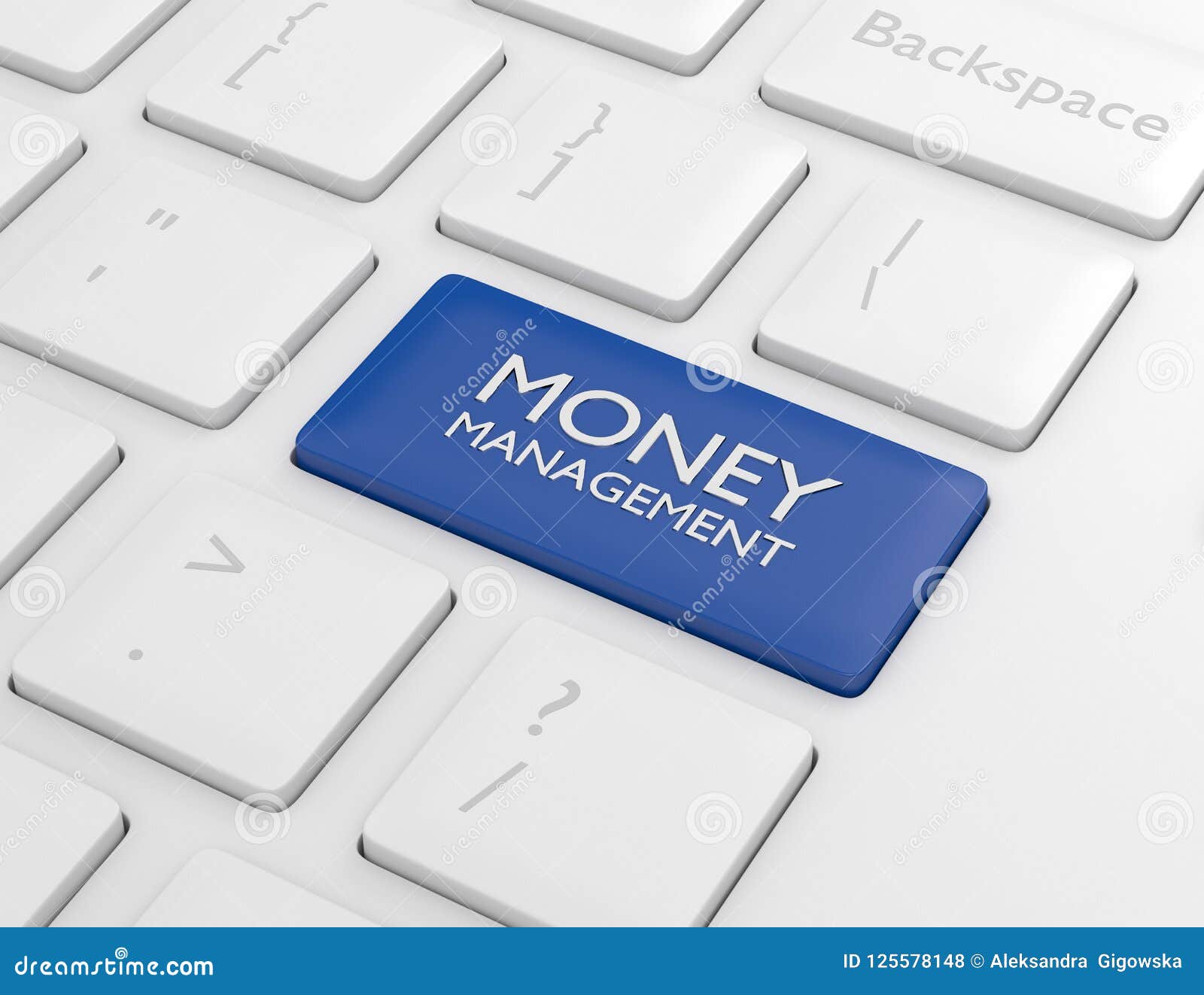 3d Render of Computer Keyboard with MONEY MANAGEMENT Button Stock ...