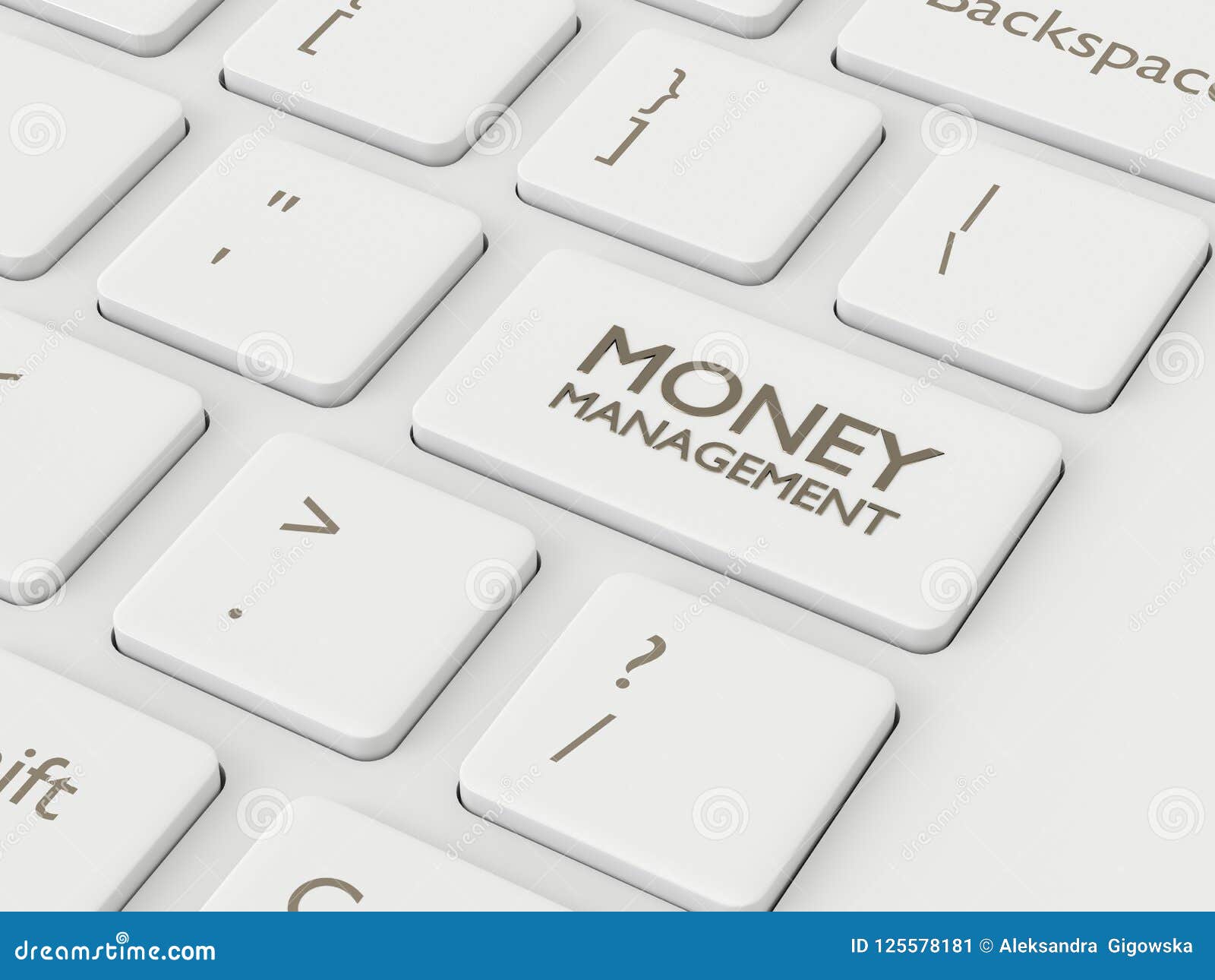 3d Render of Computer Keyboard with MONEY MANAGEMENT Button Stock ...