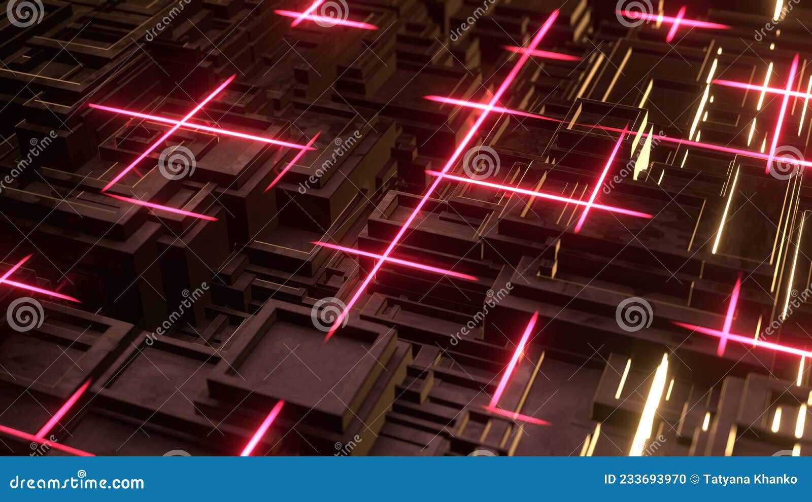 3d Render Computer Processor Chip on a Circuit Board with Microchips ...