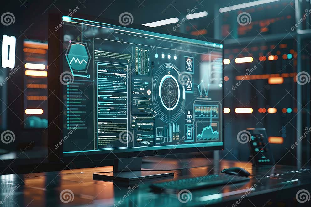 3D Render of a Computer Screen Displaying a Secure Online Banking ...