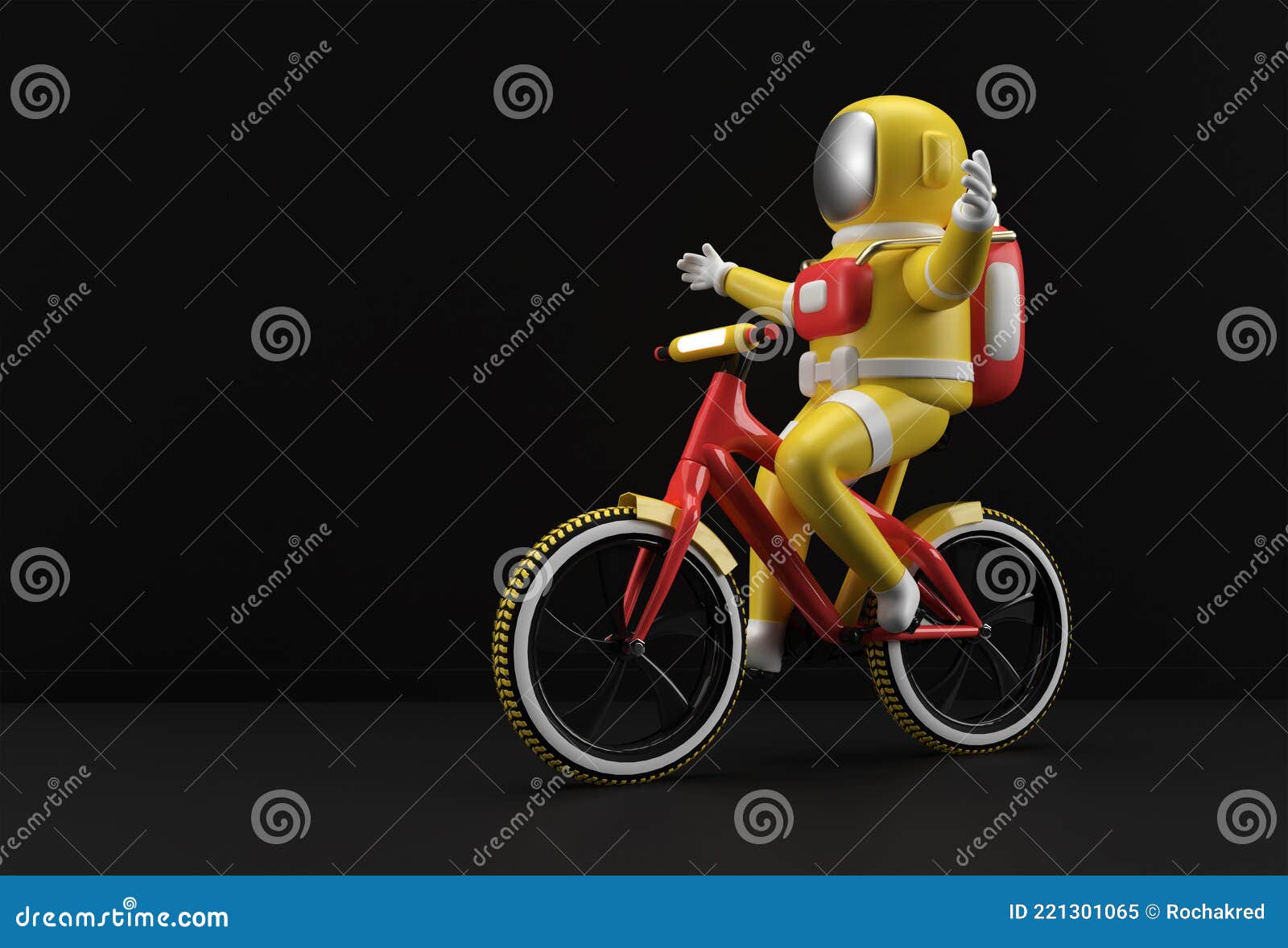 3D Render Concept of Astronaut Bicycle 3D Art Design Illustration Stock ...