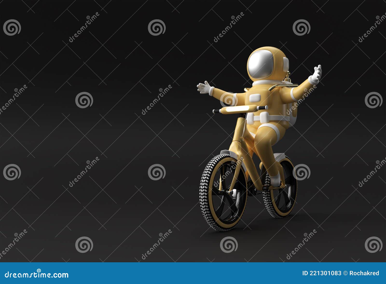 3D Render Concept of Astronaut Bicycle 3D Art Design Illustration Stock ...