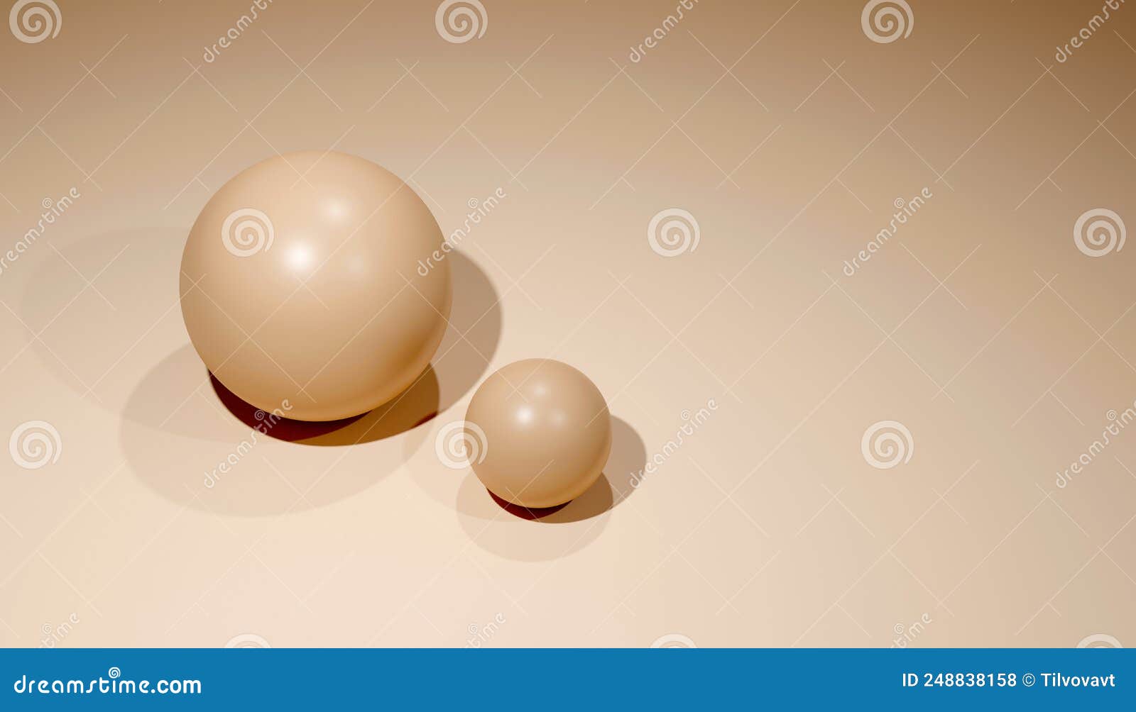 3d Render Concept of a Big and Small Sphere.Digital Image Illustration ...