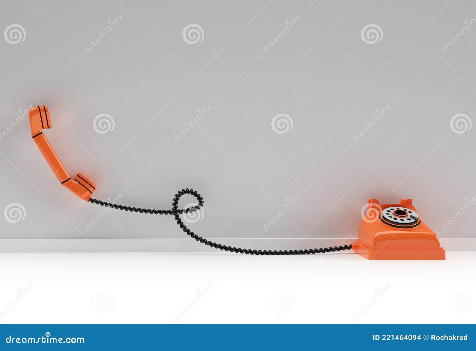 3D Render Concept of Old Telephone 3D Art Design Illustration Stock ...