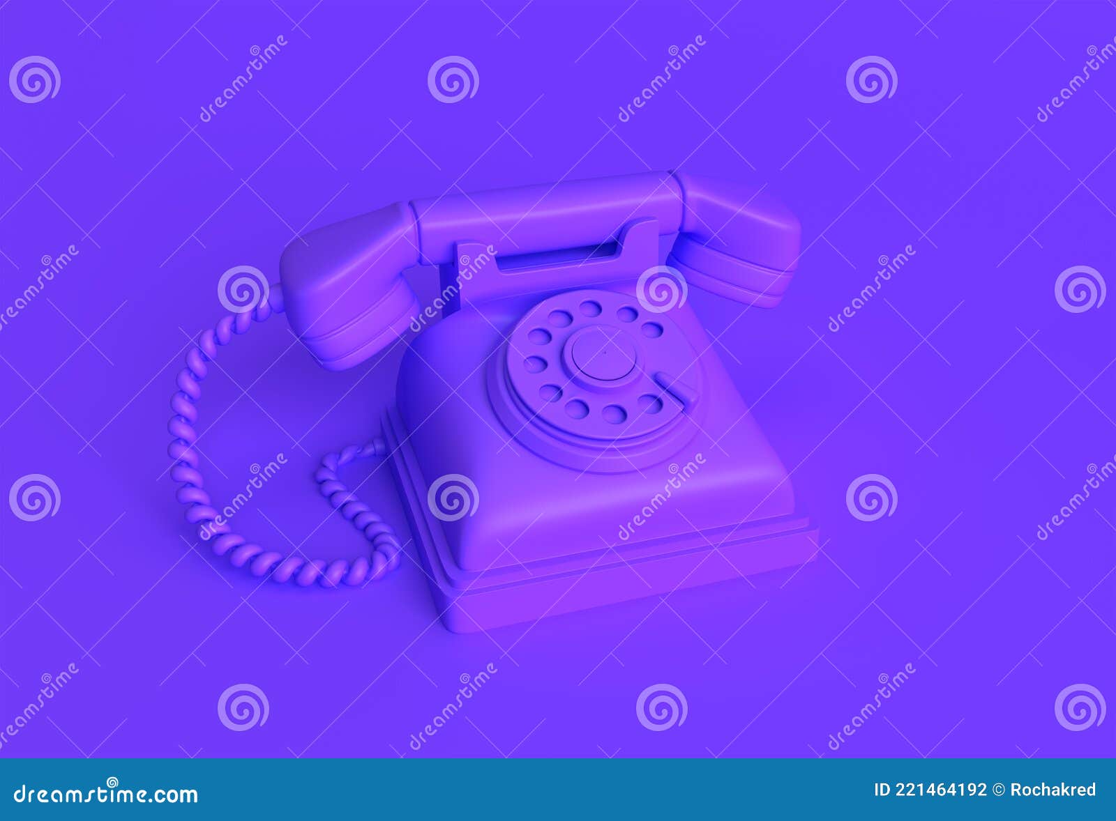 3D Render Concept of Old Telephone 3D Art Design Illustration Stock ...