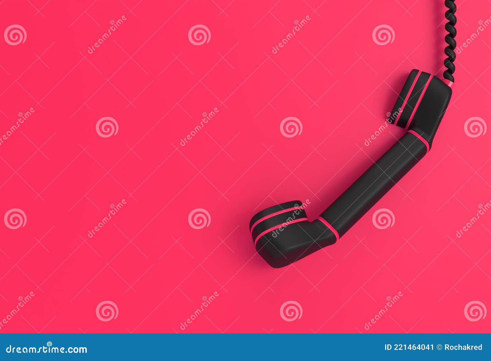 3D Render Concept of Phone Receiver 3D Art Design Illustration Stock ...