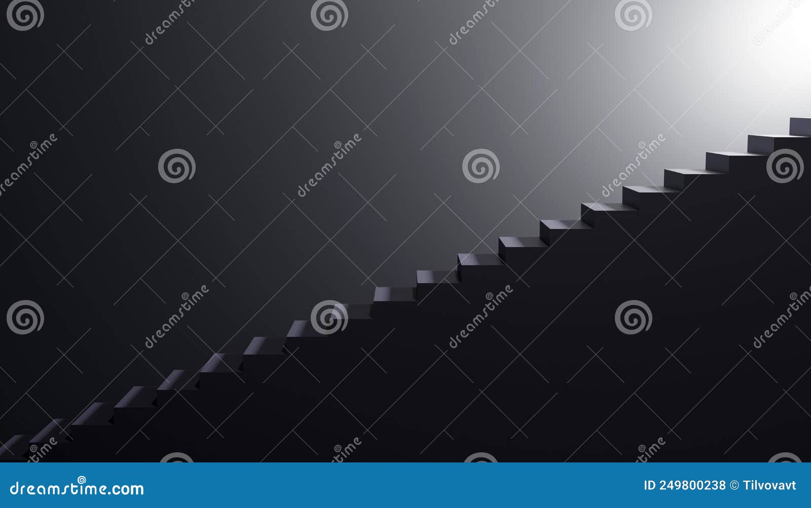 3d Render Concept of Stairs Steps Leading To Basement and Bright Light ...