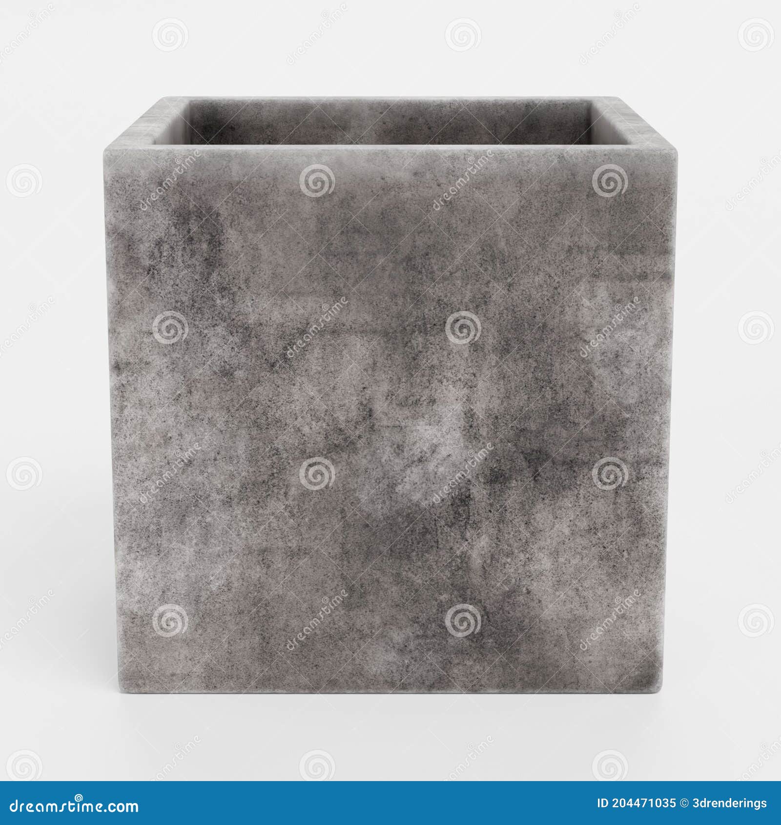 3D Render of Concrete Pot stock illustration. Illustration of exterior ...