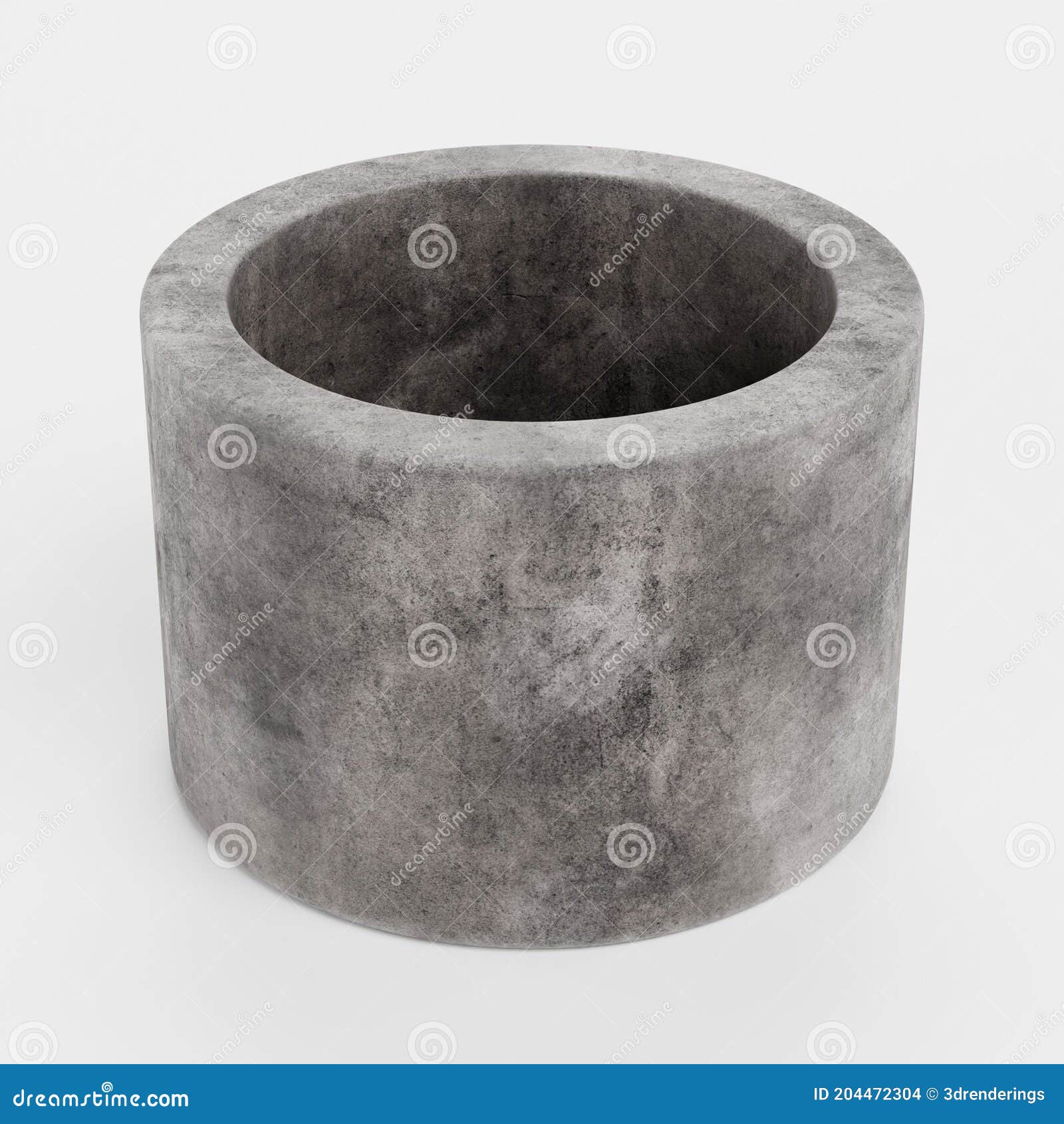 3D Render of Concrete Pot stock illustration. Illustration of garden ...