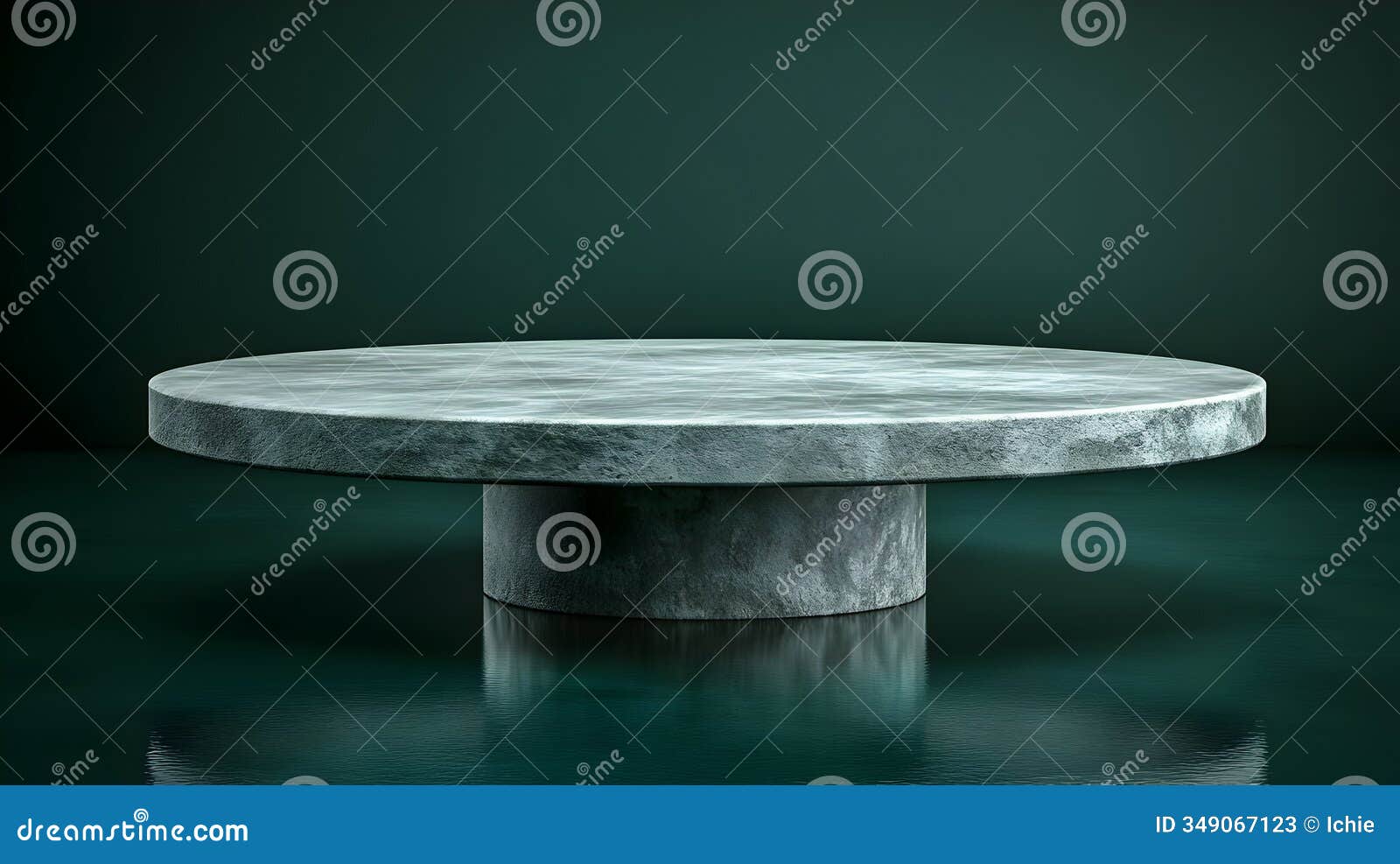 3D Render of a Concrete Tabletop on a Teal Background Stock ...